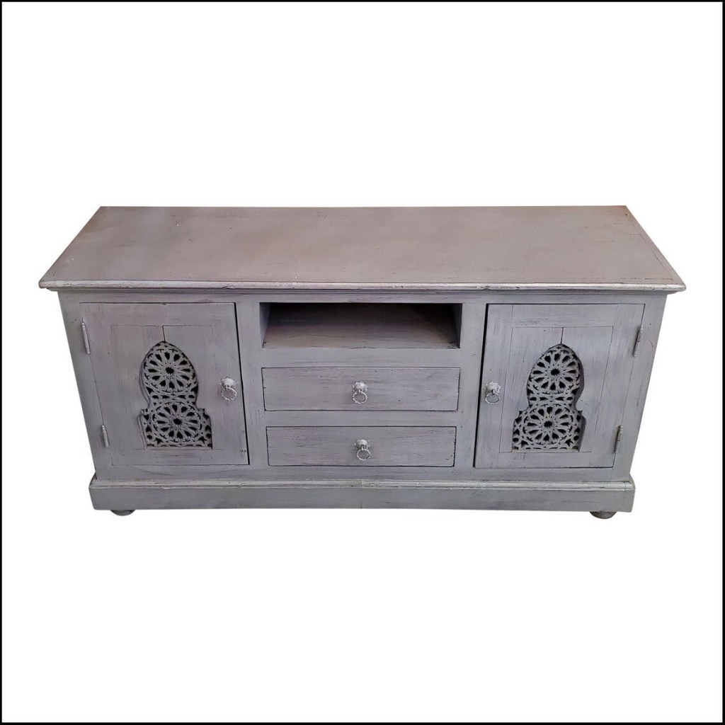 Moroccan Wooden TV / Media Stand - Living Morocco